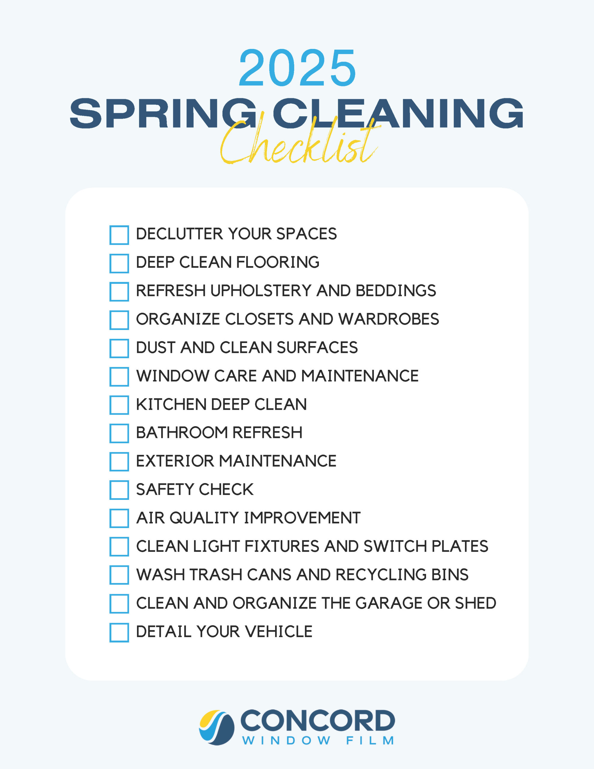 Spring Cleaning Checklist: Refresh Your Home with Concord Window Film